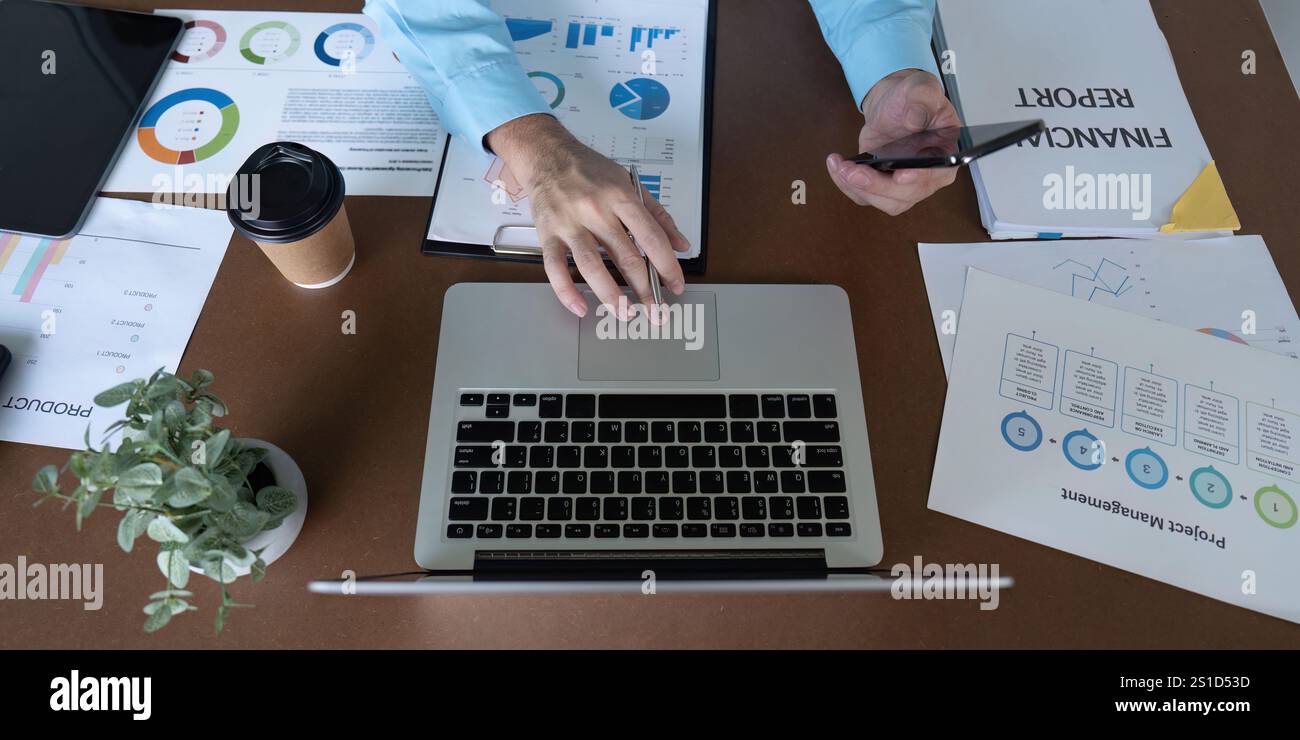 Business analysis process office workspace digital report modern ...