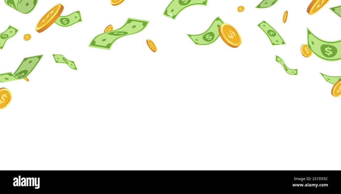 Money flying dollar bills Stock Vector Images - Alamy