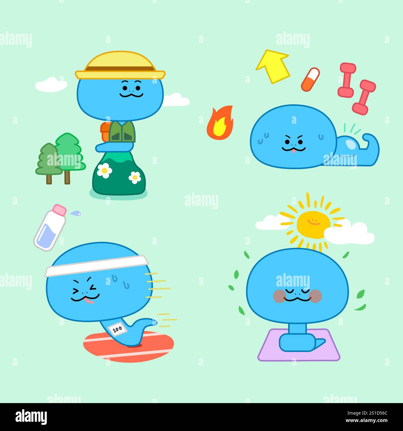 Year of the Snake Snake Character Movement Theme Sticker Stock Photo ...