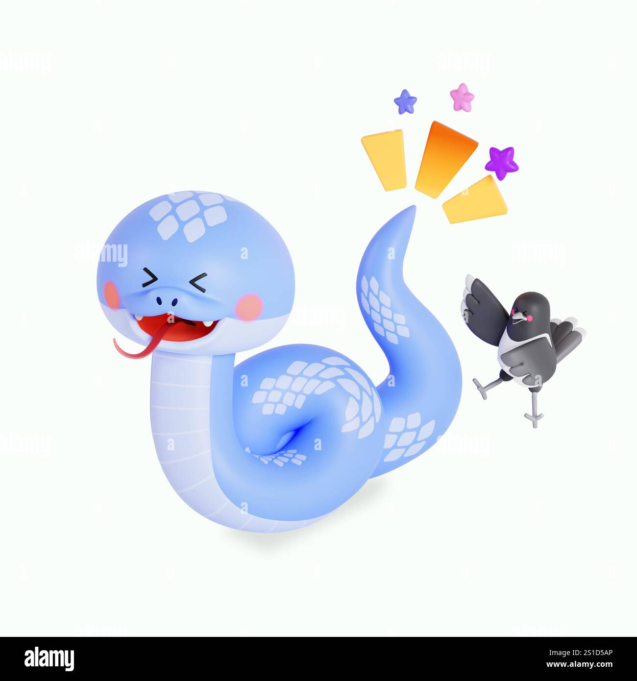 A snake and a magpie giving an excited high five Stock Photo - Alamy