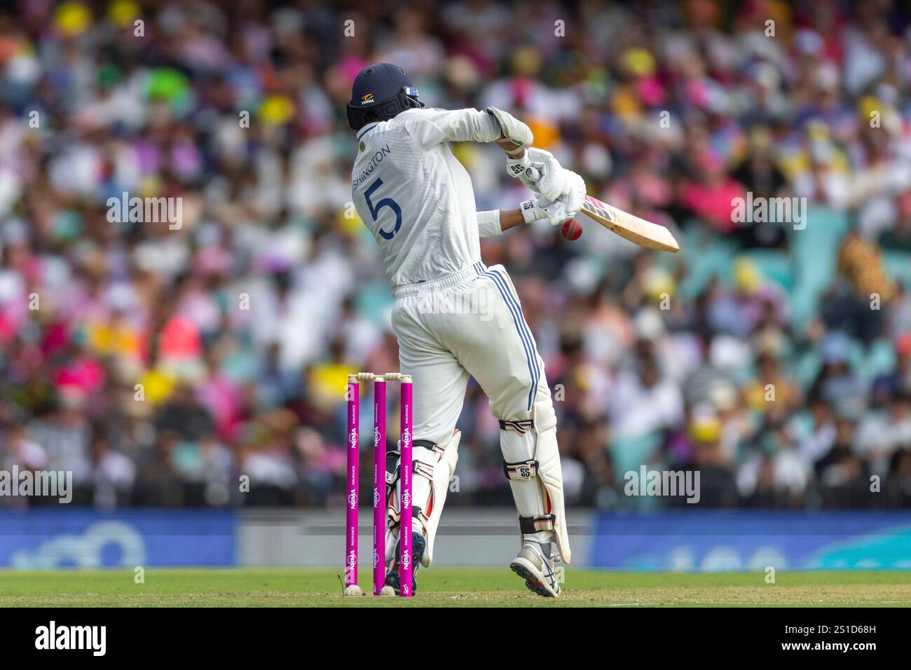 SYDNEY, AUSTRALIA - JANUARY 03: Washington Sundar of India bats during ...