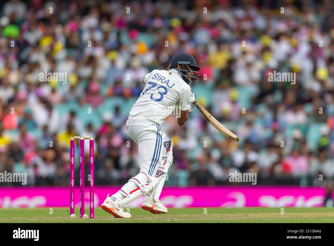 SYDNEY, AUSTRALIA - JANUARY 03: Mohammed Siraj of India bats during day ...