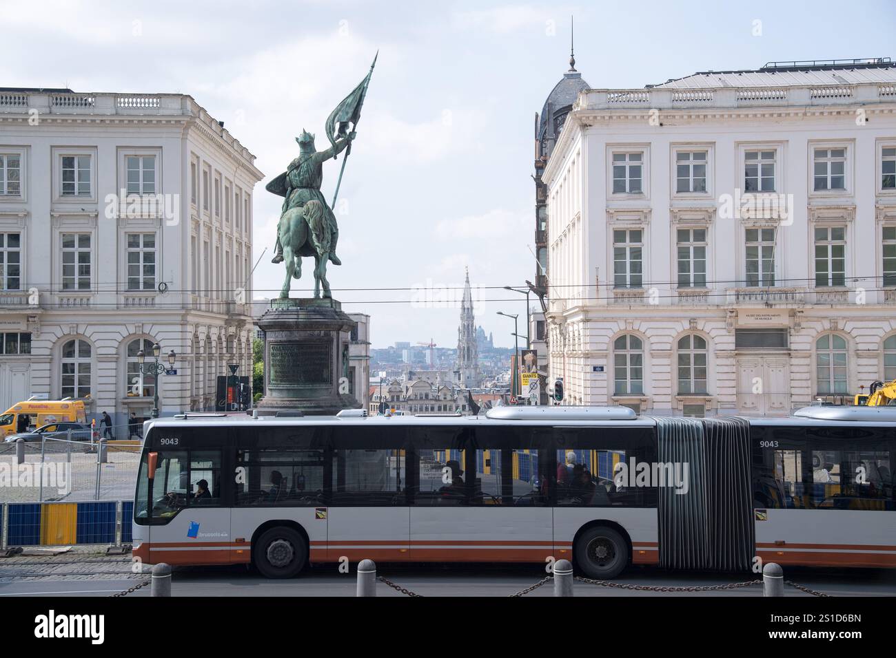 Equestrian statue of Godfrey of Bouillon from XIX century on Place ...