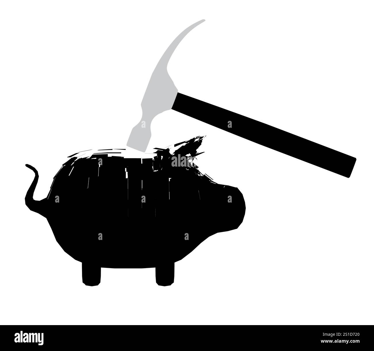 Pig is being hammered to death. The pig is being used as a symbol of ...