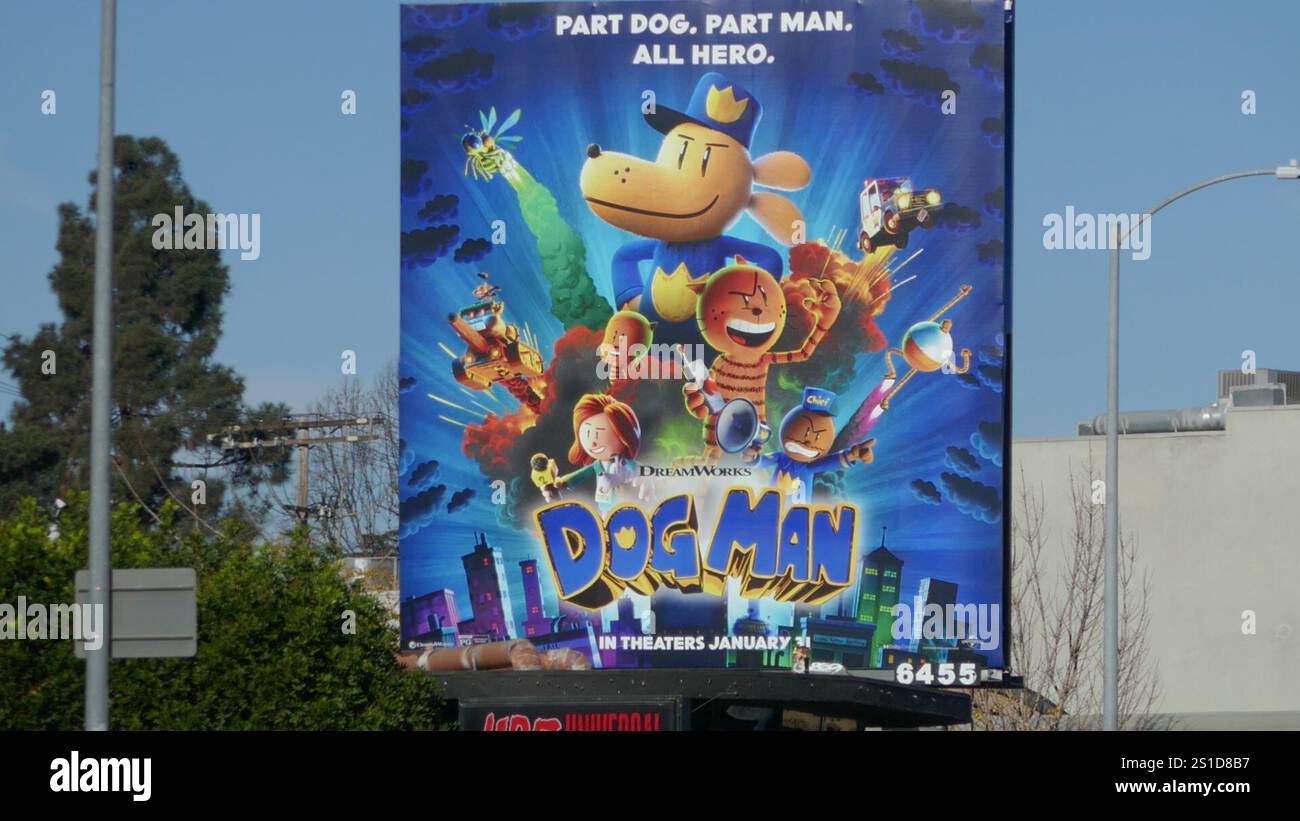 Los Angeles, California, USA 2nd January 2025 Dog Man Billboard on January 2, 2025 in Los ...