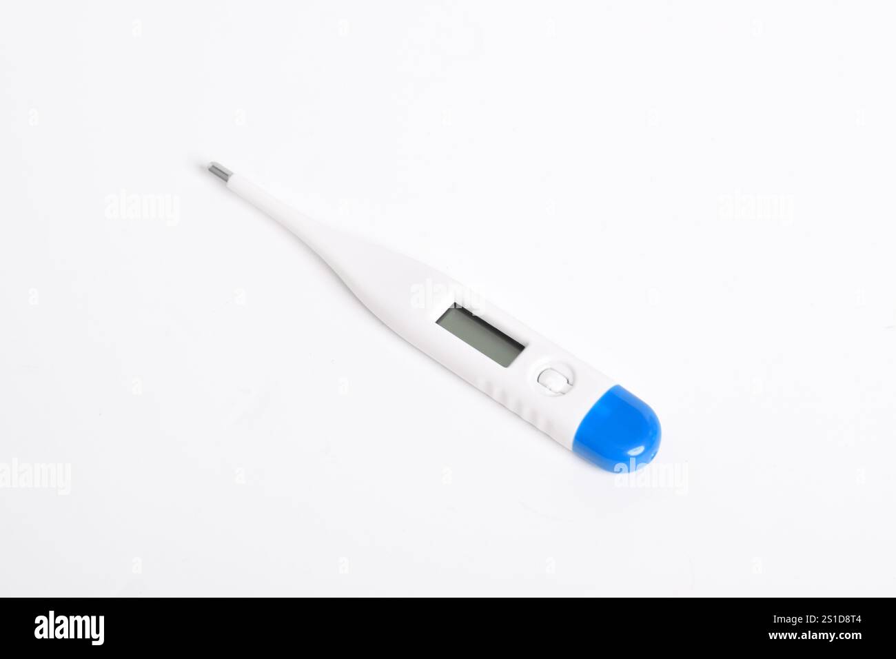 Electronic modern thermometer isolated on white background. Fever diagnostic and healthcare ...