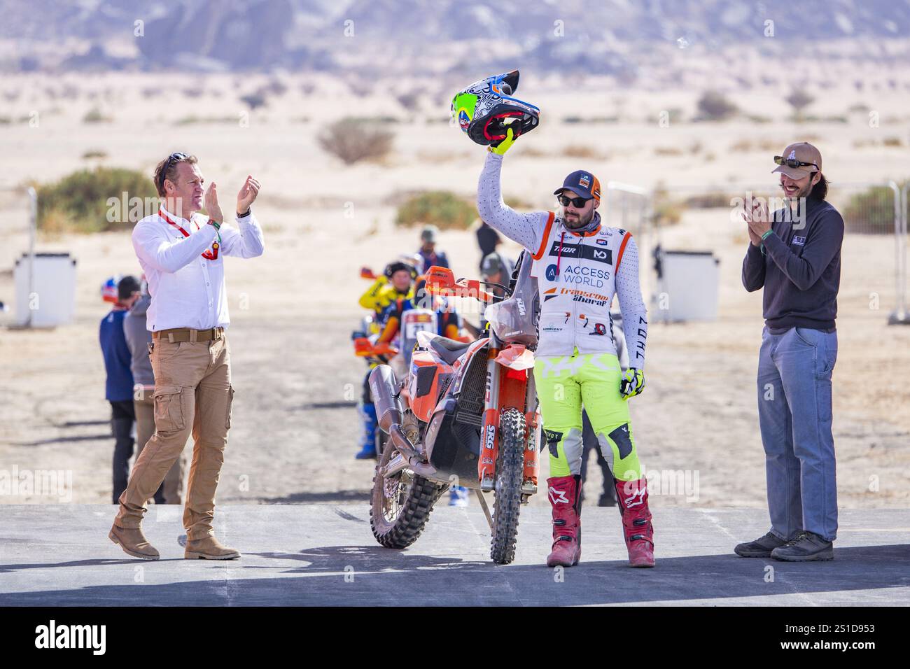 22 DOCHERTY Michael (zag), KTM, BAS World KTM Racing Team, FIM W2RC, Rally2, action at podium ...