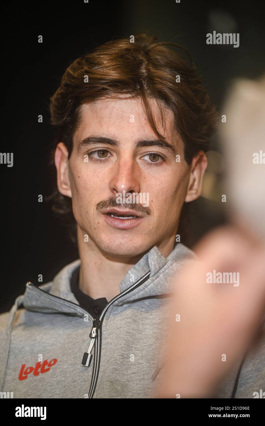 Temse, Belgium. 03rd Jan, 2025. Belgian Cedric Beullens of Lotto Dstny ...