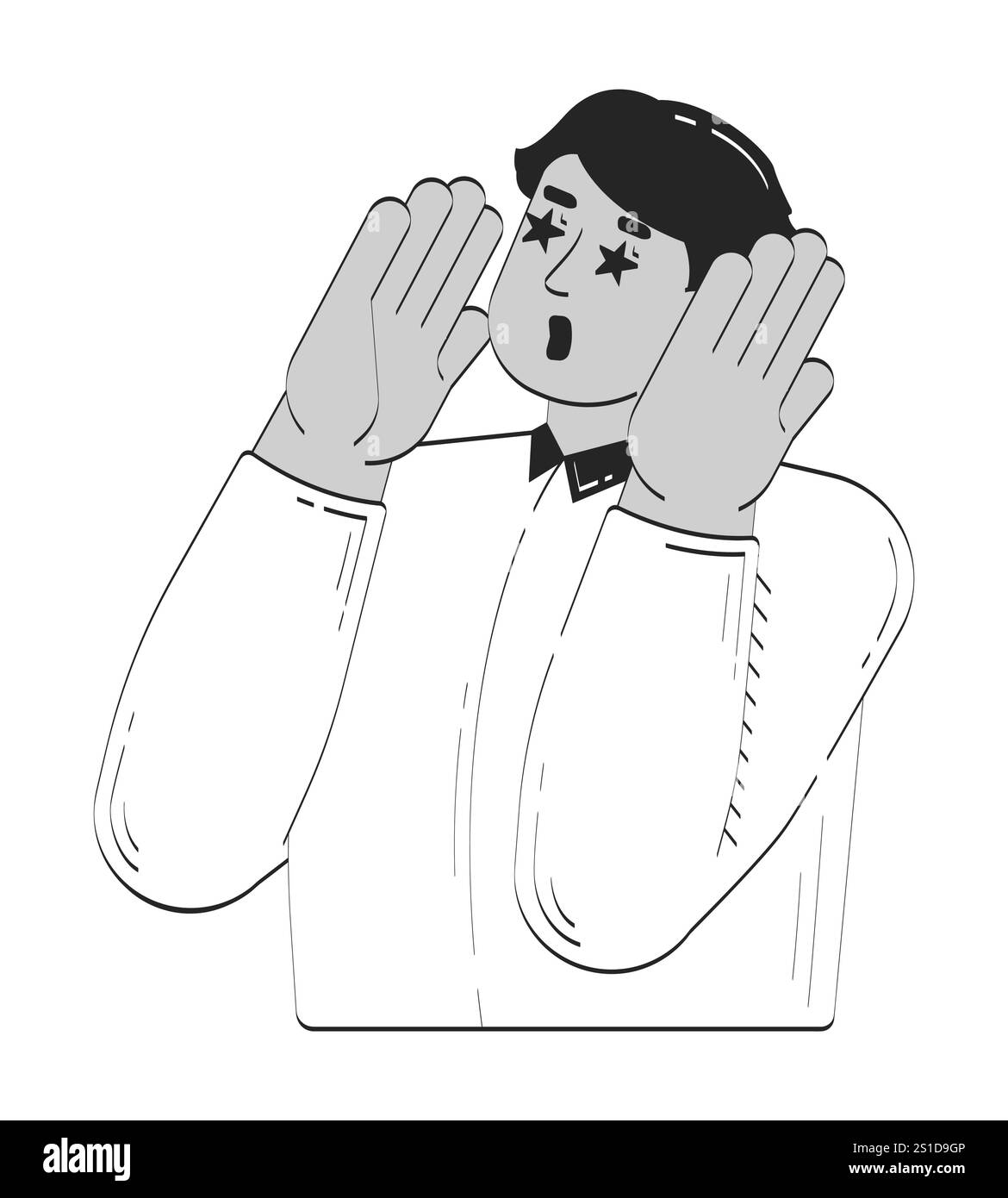 Face excited worker not suit Cut Out Stock Images & Pictures - Alamy