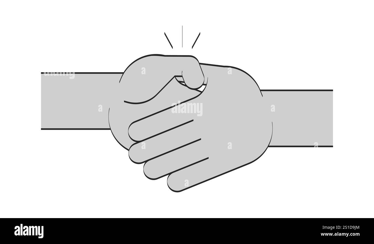 Handshake multiracial doodle outline illustration Stock Vector Image ...