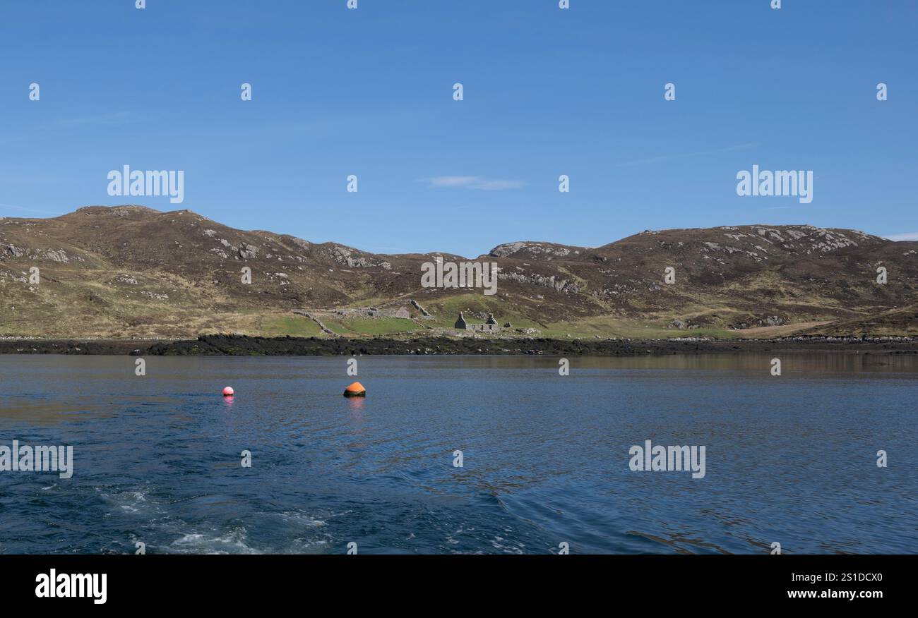 Ruined crofting site, Loch Bhalamuis, Isle of Harris, Western Isles ...