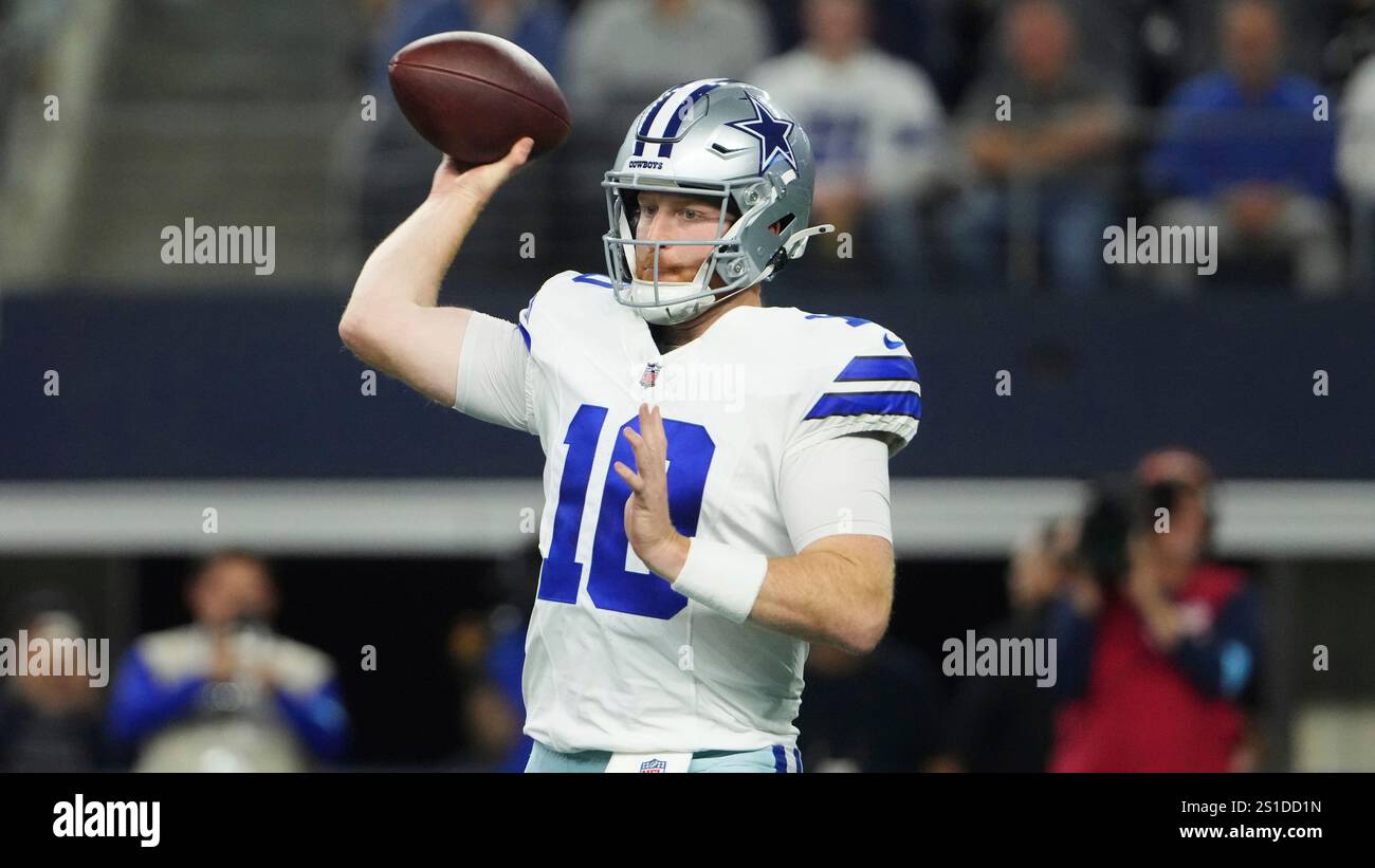 Dallas Cowboys quarterback Cooper Rush throws the ball during a ...