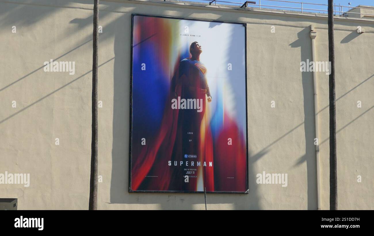Burbankj, California, USA 2nd January 2025 Superman Billboard with ...