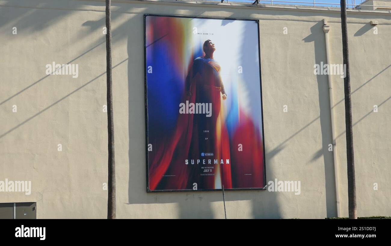 Burbankj, California, USA 2nd January 2025 Superman Billboard with ...