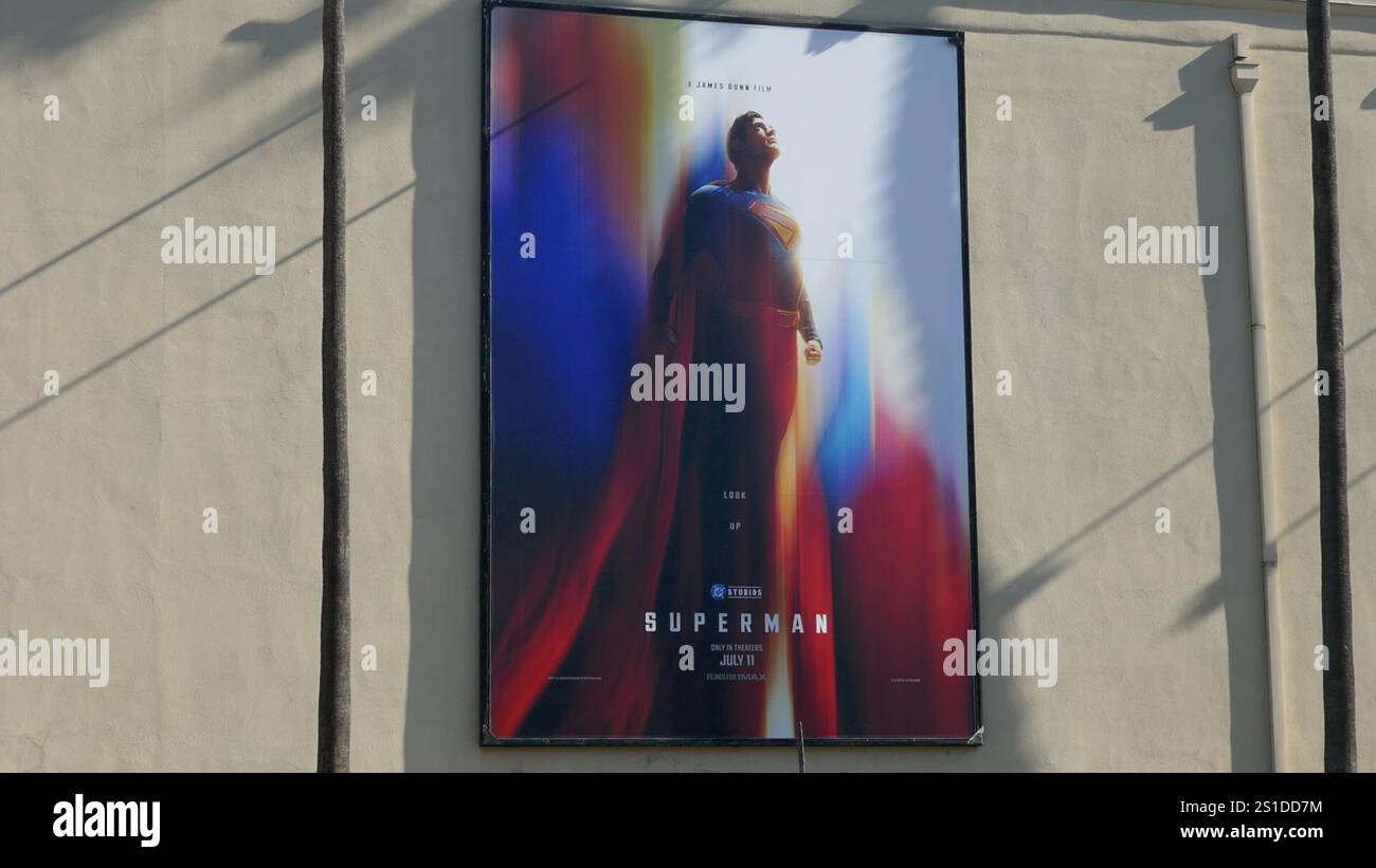 Burbankj, California, USA 2nd January 2025 Superman Billboard with ...