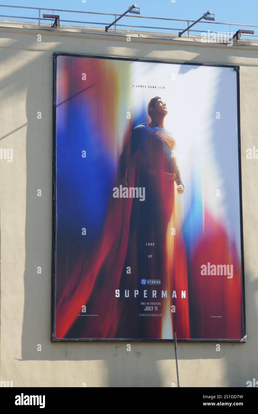 Burbankj, California, USA 2nd January 2025 Superman Billboard with David Corenswet at Warner ...