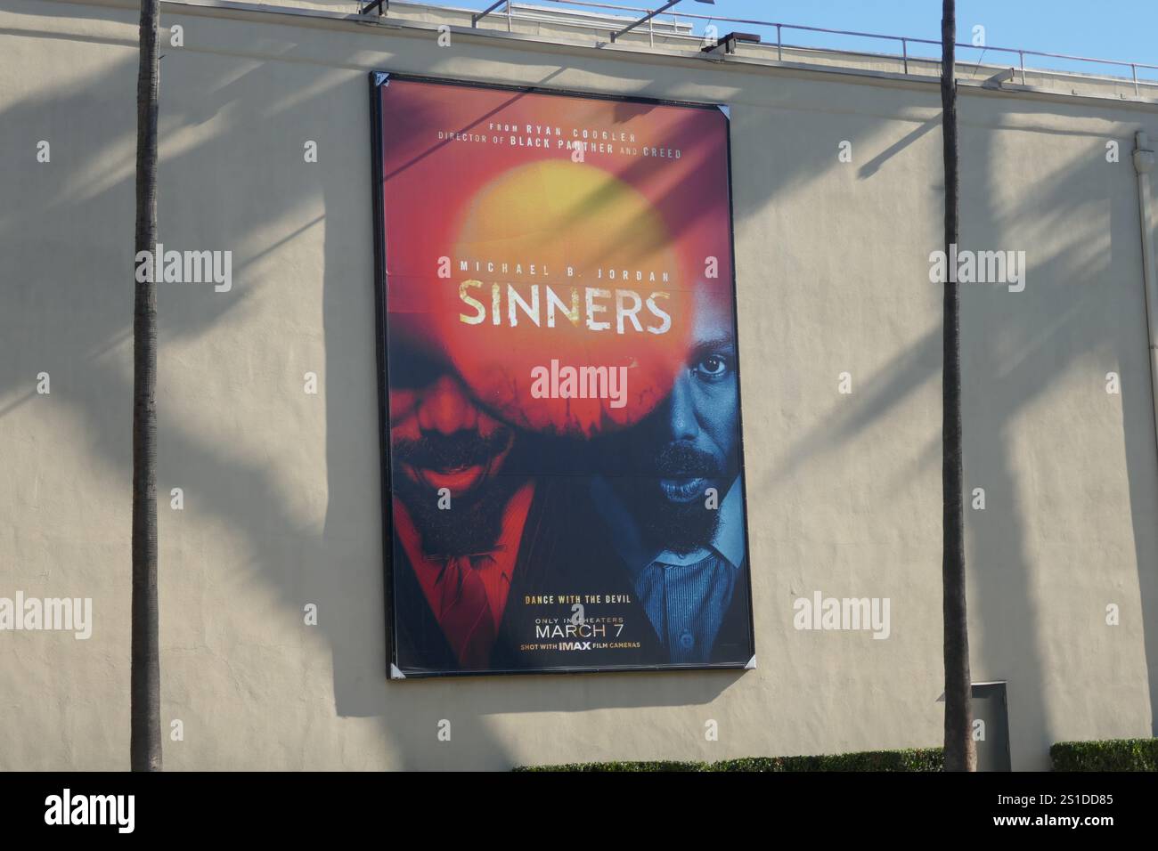 Burbankj, California, USA 2nd January 2025 Michael B. Jordan Sinners Billboard at Warner Bros ...