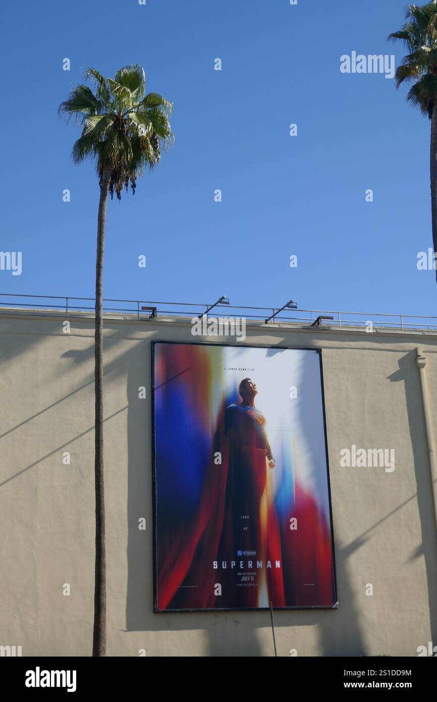Burbankj, California, USA 2nd January 2025 Superman Billboard with ...