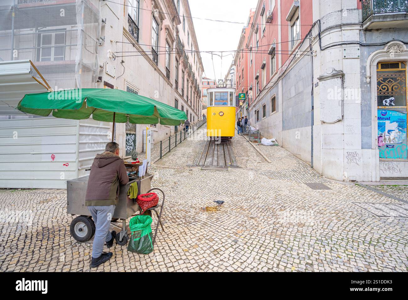 Starting point of the Gloria elevator in Restauradores-Lisbon-Portugal ...