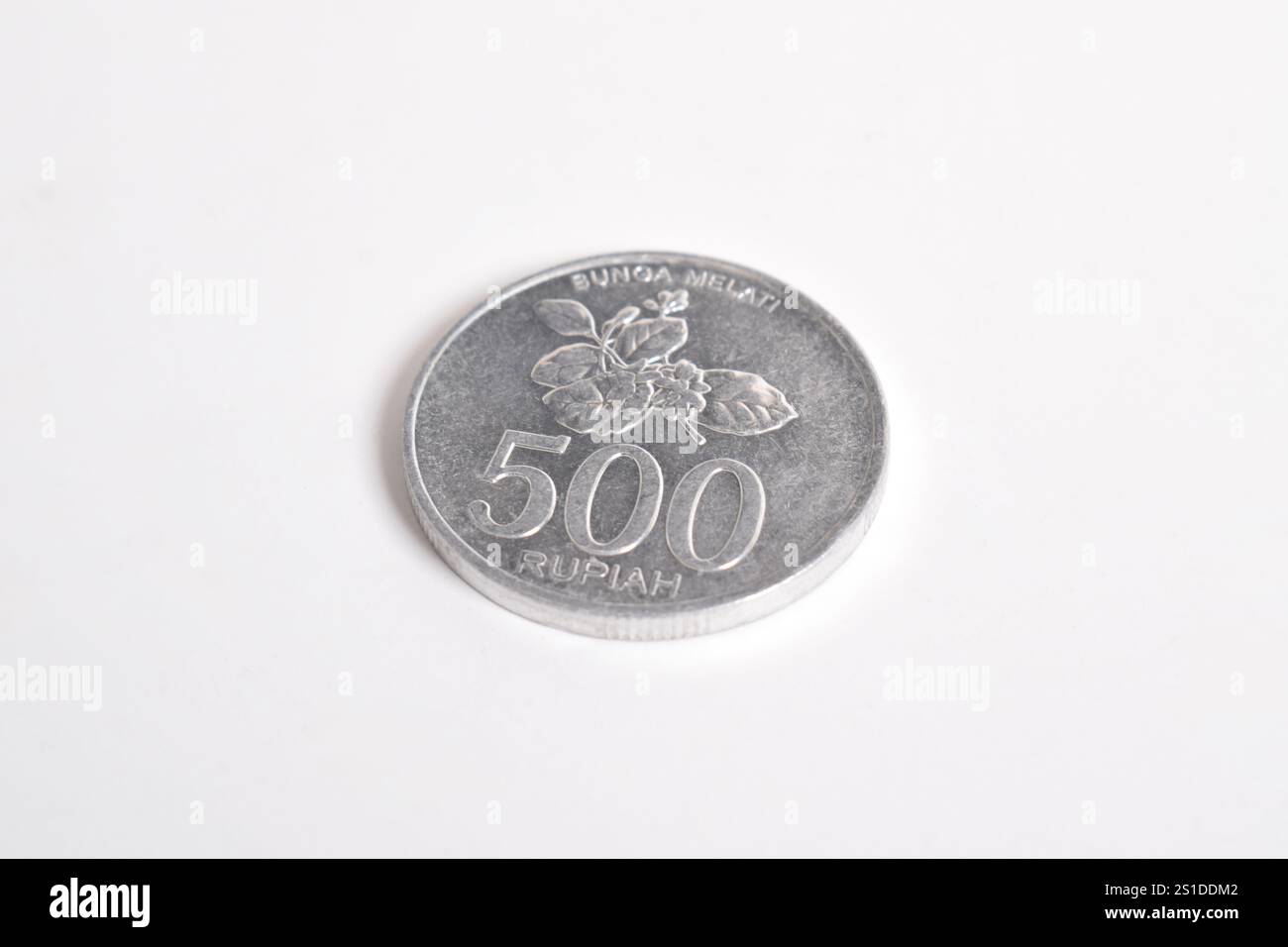 Indonesian rupiah coin isolated on white background. 500 rupiah coin ...