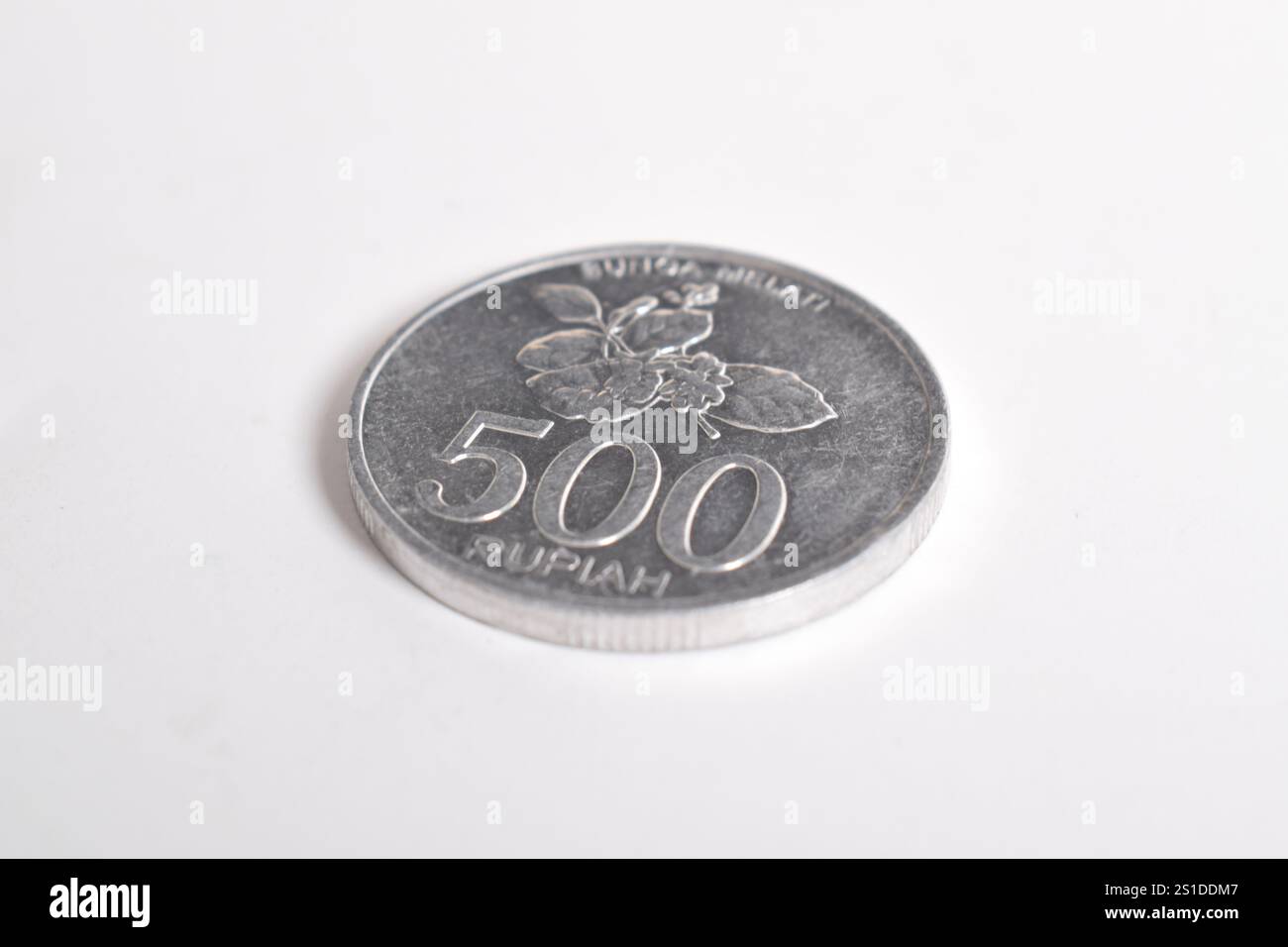 Indonesian rupiah coin isolated on white background. 500 rupiah coin ...