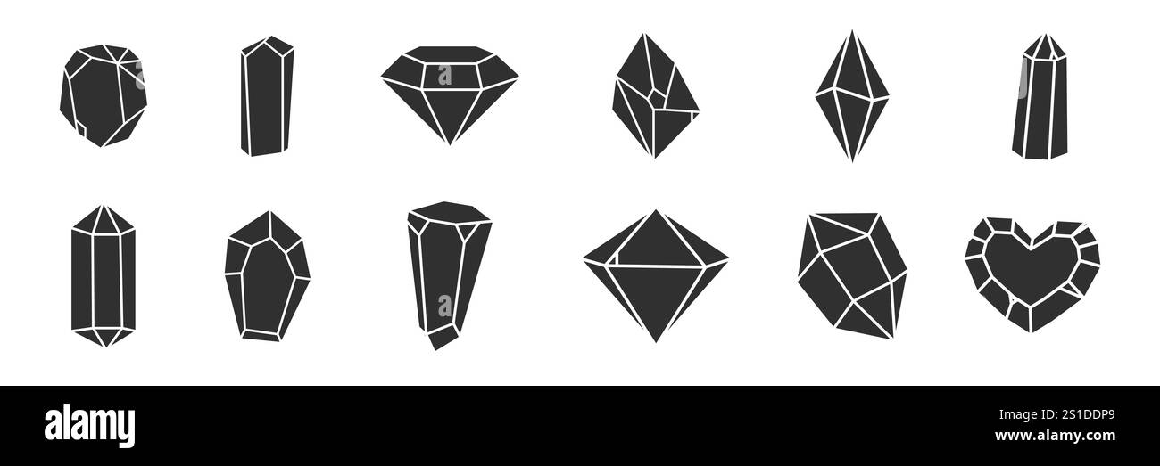 Crystal Gemstone Polygon Stone Contour Gem Polyhedron Minimal Elegant Outline Geometric