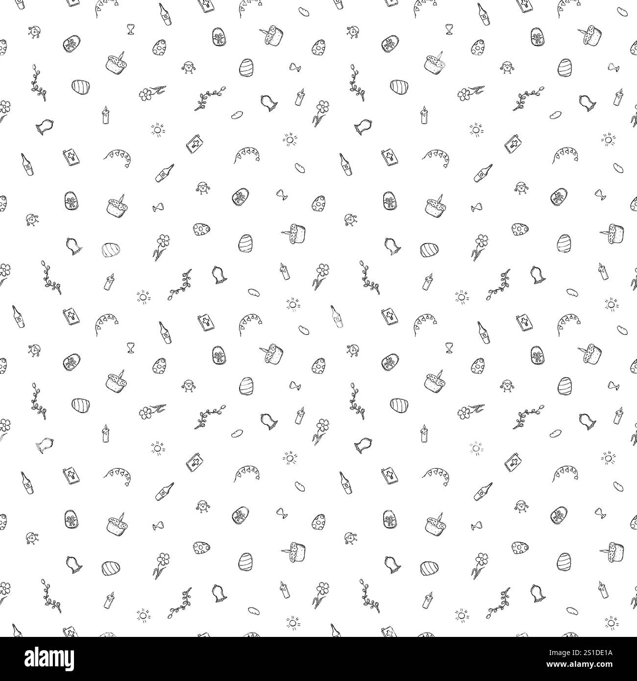 Vector seamless cute pattern Black and White Stock Photos & Images - Alamy