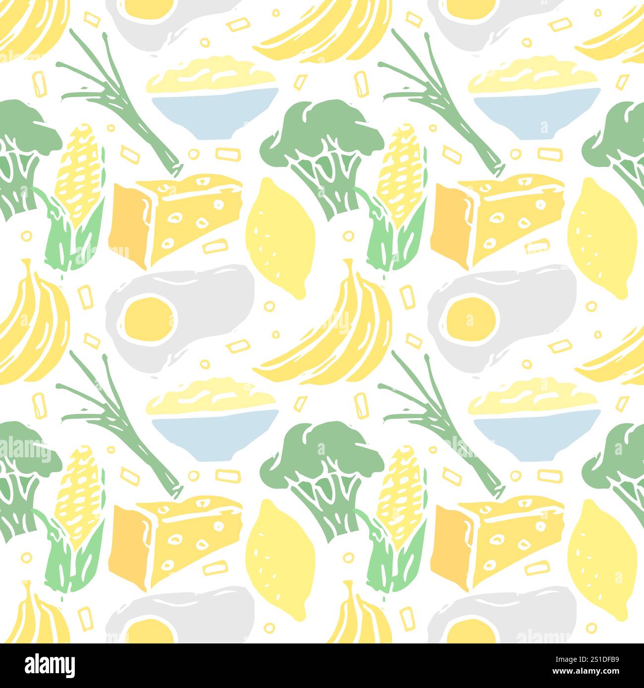 Seamless grocery background Cut Out Stock Images & Pictures - Alamy