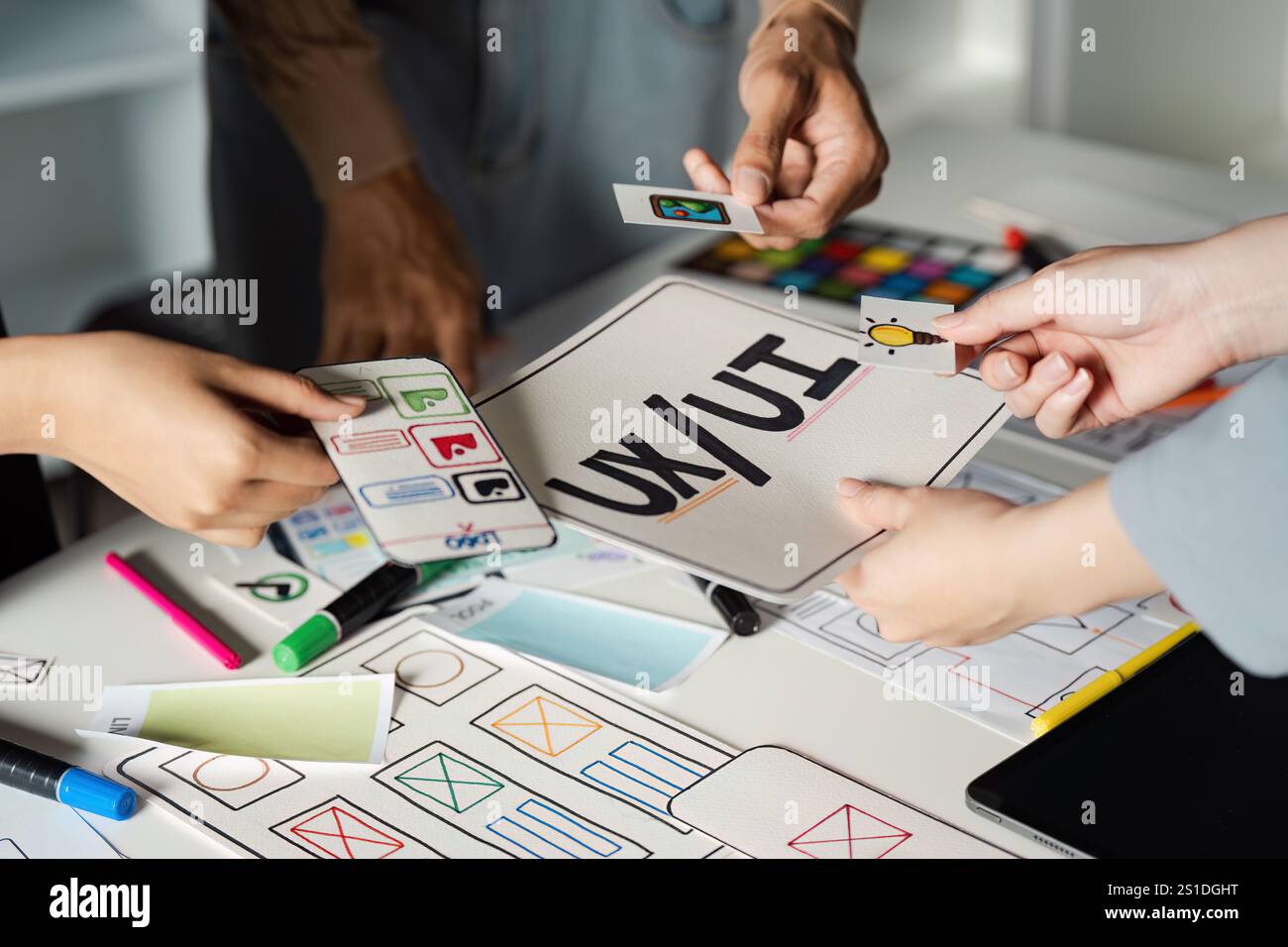 Creative UX UI Design Brainstorming Session with Diverse Team ...