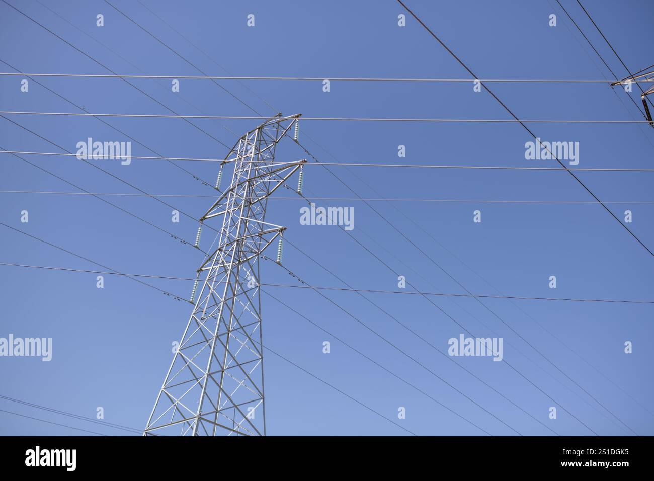 Power lines and transmission towers near Chicago, Illinois Stock Photo ...