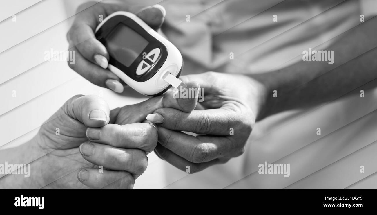Blood test glucose level Black and White Stock Photos & Images - Alamy
