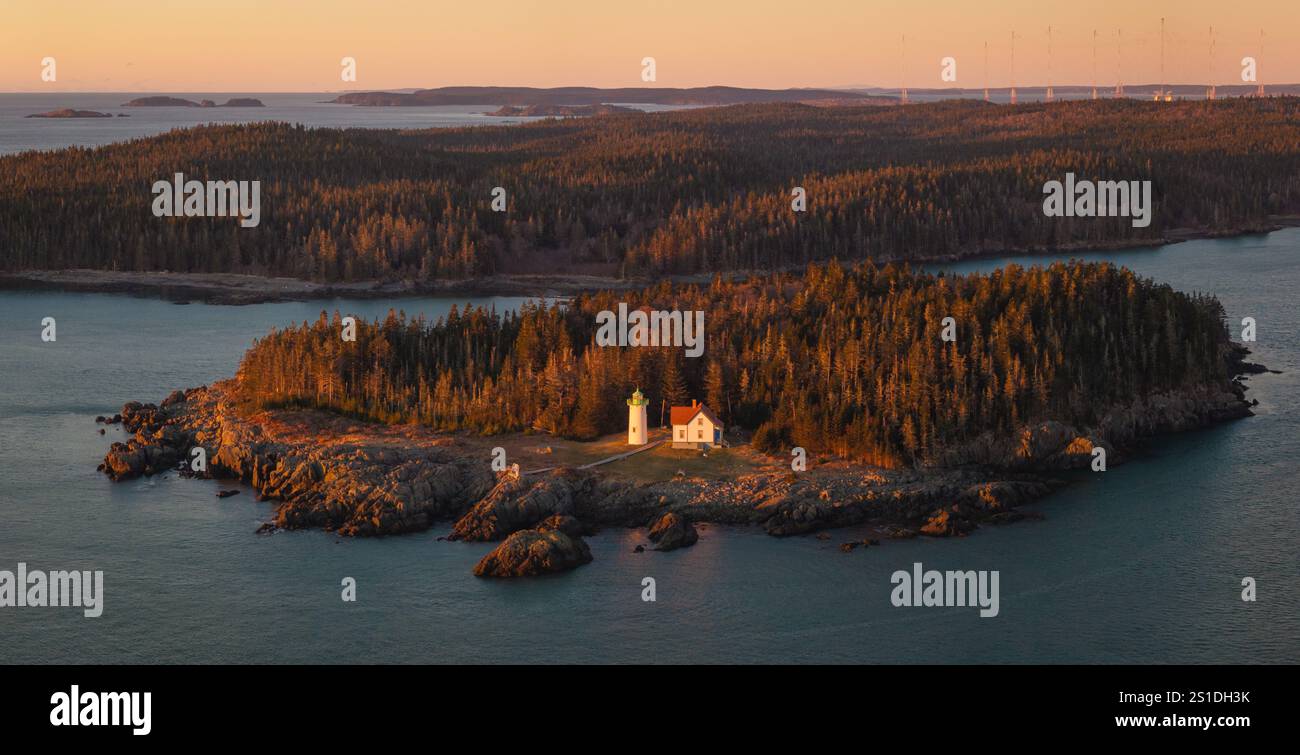 Little River Lighthouse at Sunrise Stock Photo - Alamy