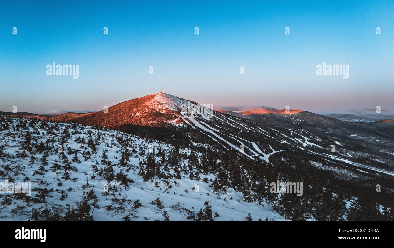 cold windswept summit of Burnt Mountain Maine in winter Stock Photo - Alamy