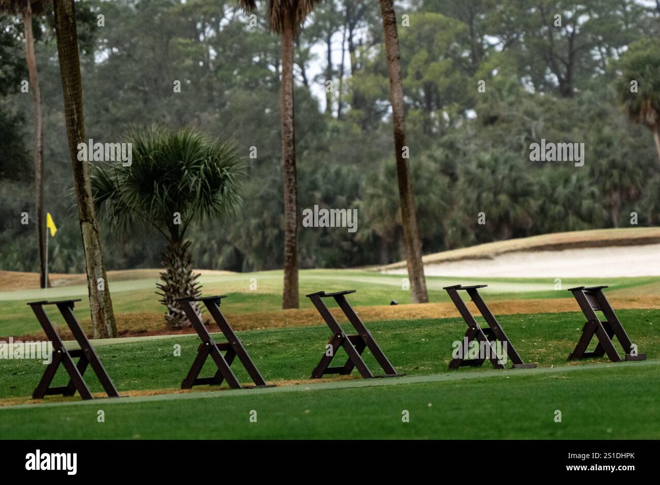 Driving range on a golf course Stock Photo - Alamy