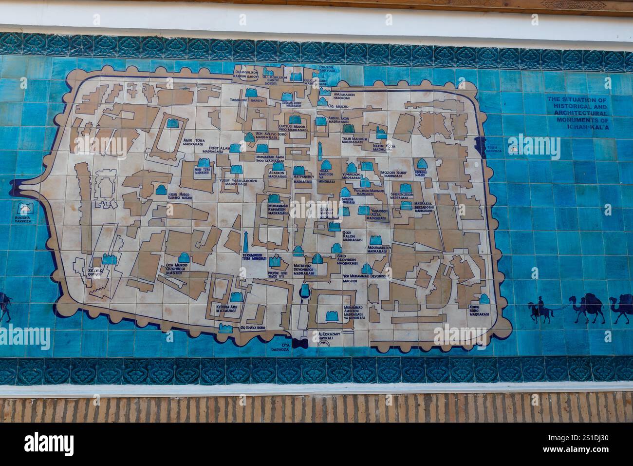 Khiva, Uzbekistan - August 06, 2024: Detailed map of Itchan Kala in ...