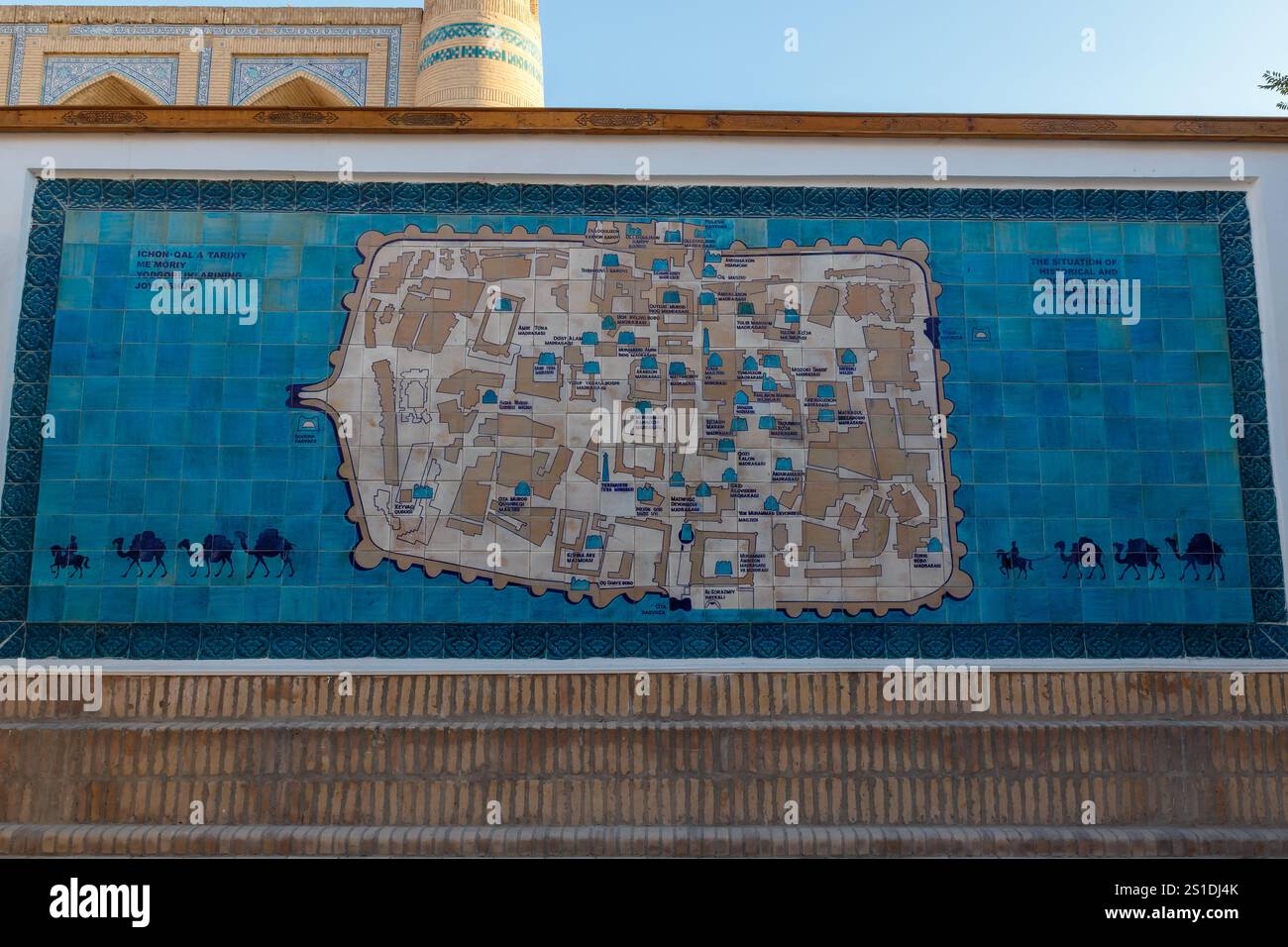 Khiva, Uzbekistan - August 06, 2024: Detailed map of Itchan Kala in ...