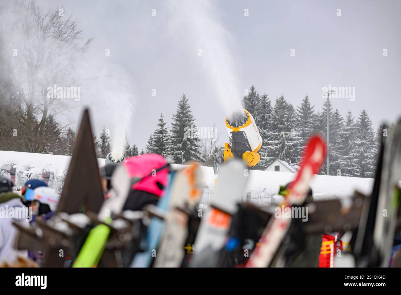 Altenberg, Germany. 03rd Jan, 2025. Snow cannons are used to make snow ...