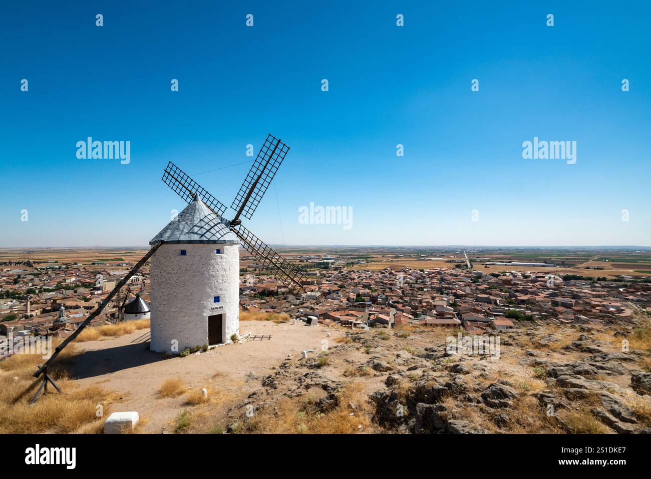Stunning Summer View of Consuegra Windmills in Spain Stock Photo - Alamy