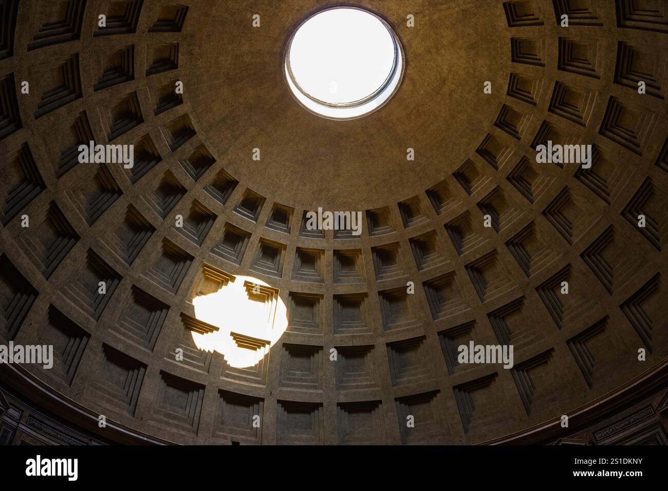 Rome, Italy - February 9, 2013: The dome of the pantheon as seen from ...