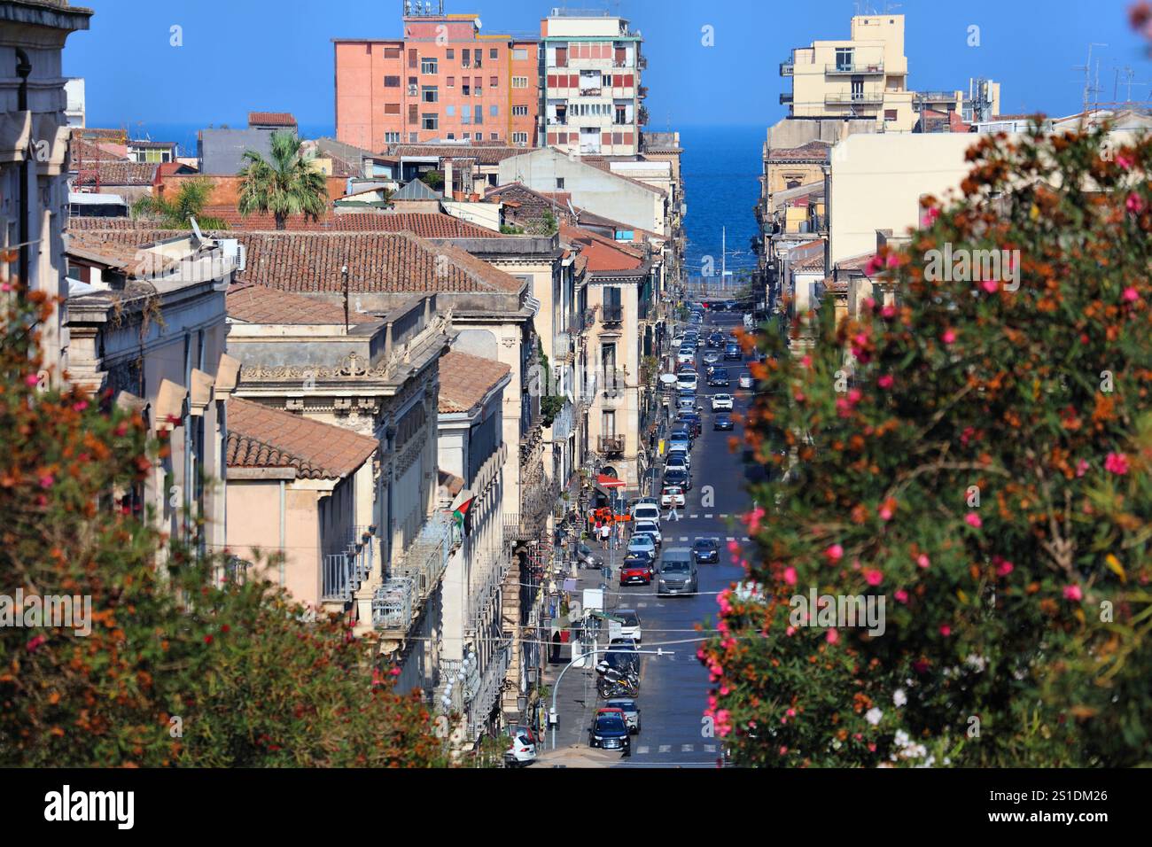 Catania, Sicily island in Italy. Via Antonino di Sangiuliano street ...