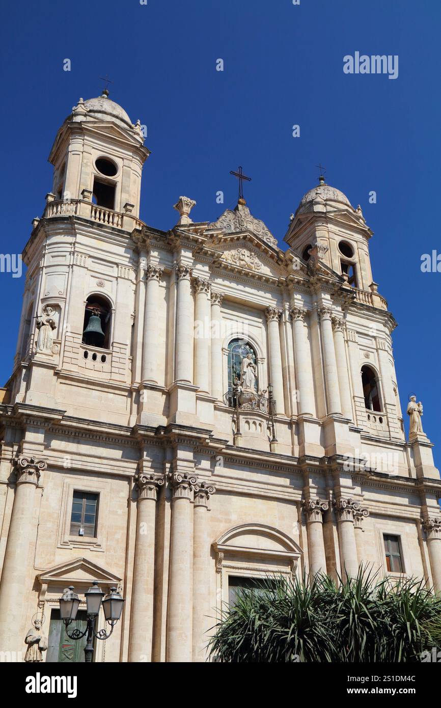 Church in Catania, Sicily island in Italy. Sicilian baroque of Chiesa ...