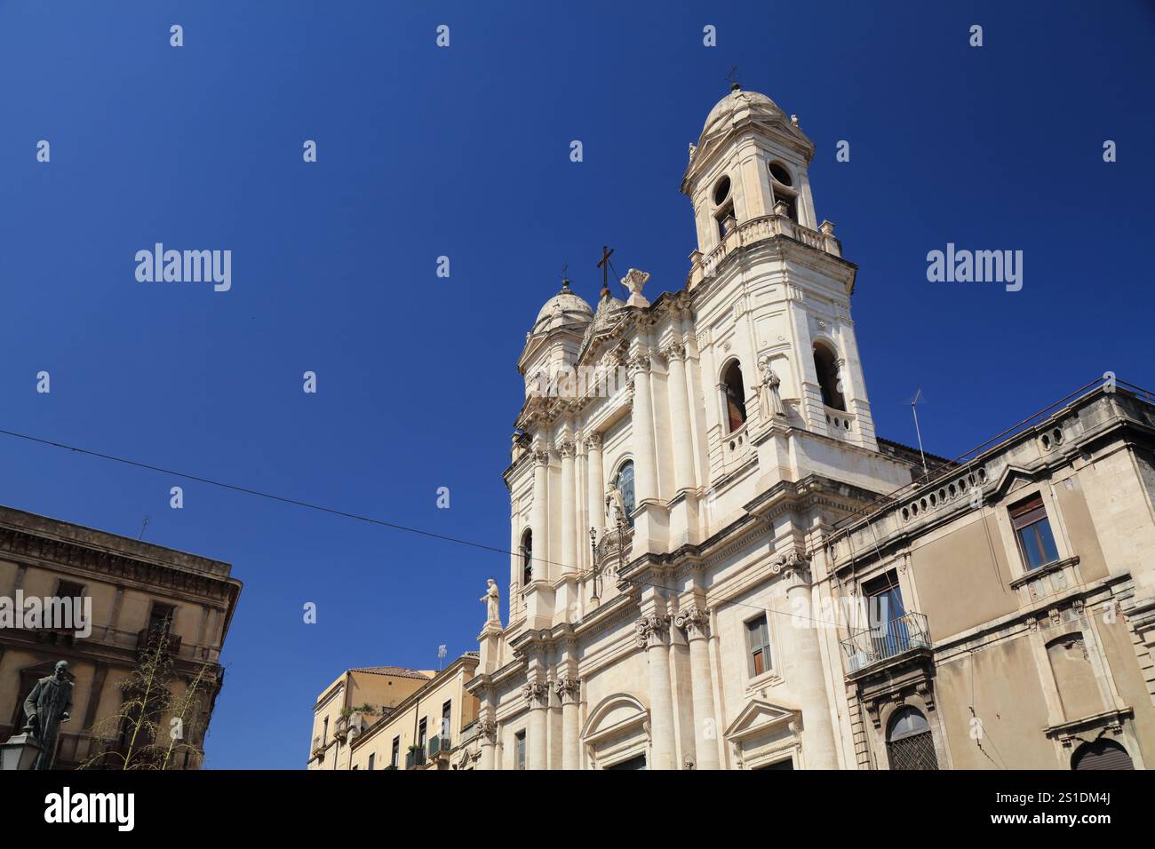 Church in Catania, Sicily island in Italy. Sicilian baroque of Chiesa ...