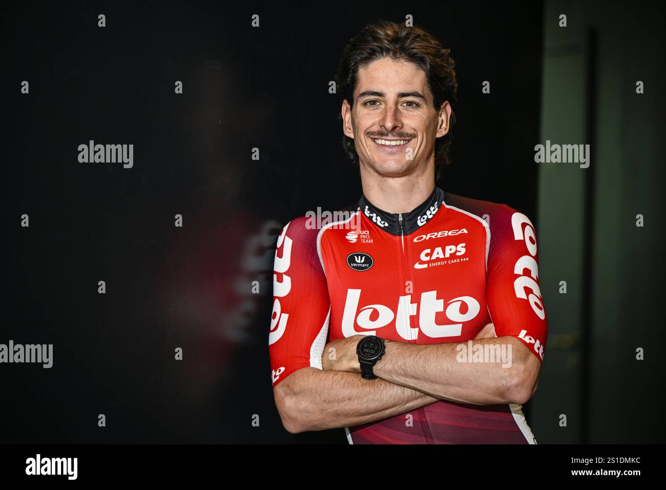 Belgian Cedric Beullens of Lotto Dstny poses for the photographer ...