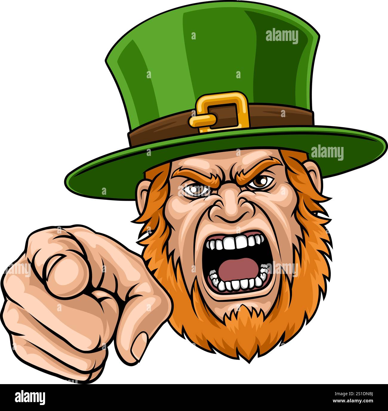 Leprechaun Celtic Irish Angry Cartoon Mascot Man Stock Vector Image ...