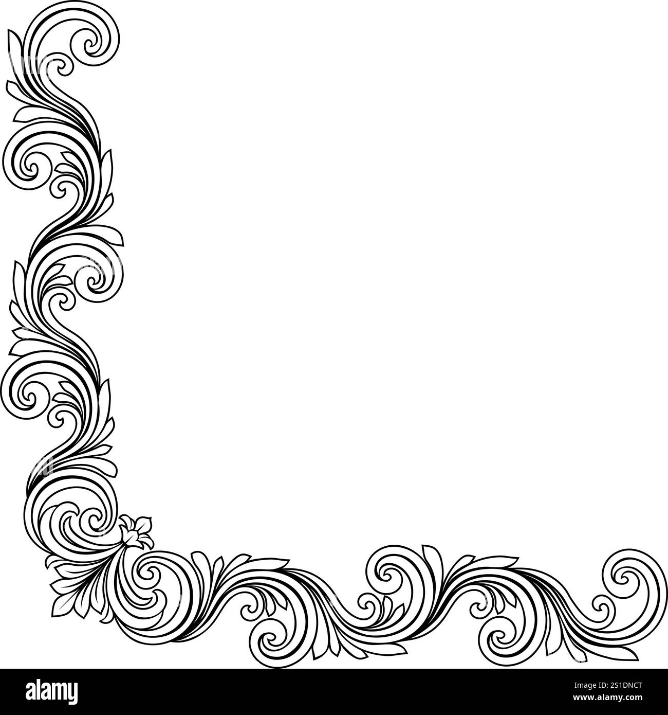 Filigree Crest Corner Motif Floral Pattern Frame Stock Vector Image ...