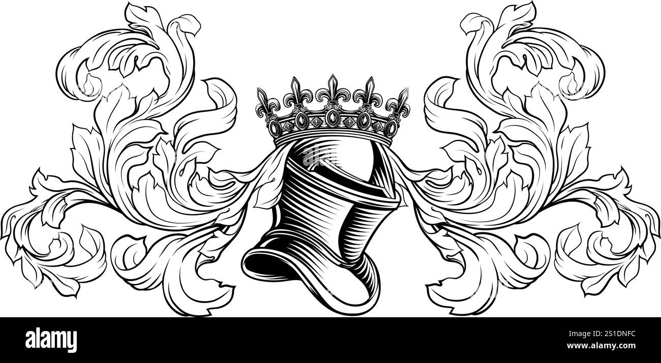 Coat of Arms Crest Knight Helmet Heraldry Design Stock Vector Image ...