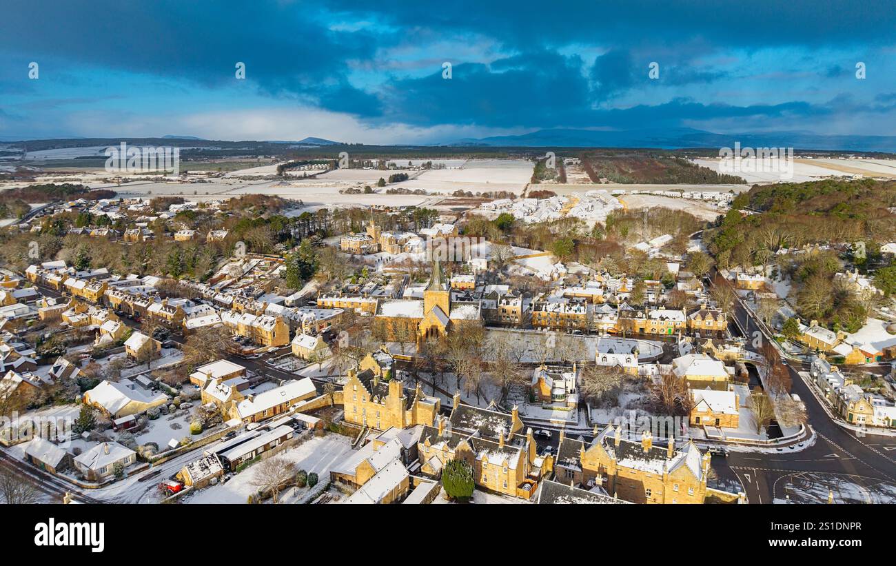 Dornoch Sutherland Scotland town centre houses Cathedral Castle Hotel ...