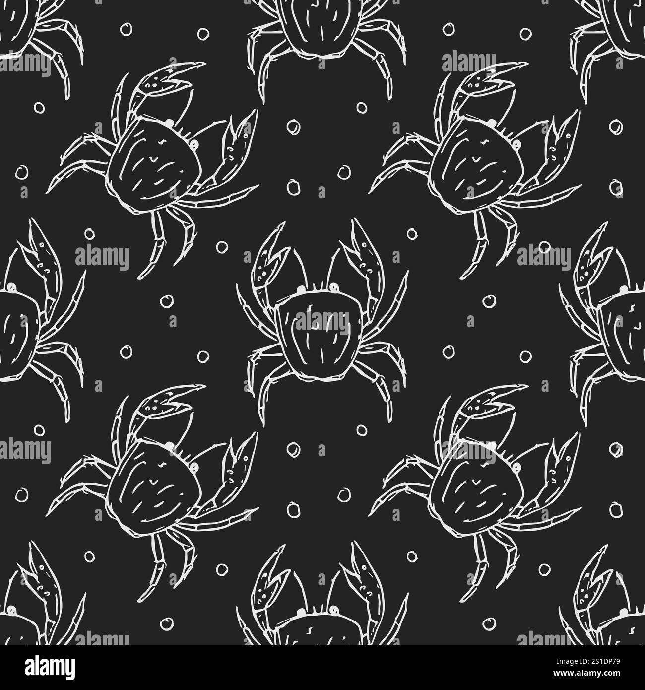 Seamless seafood pattern. Hand drawn sea food background Stock Photo ...