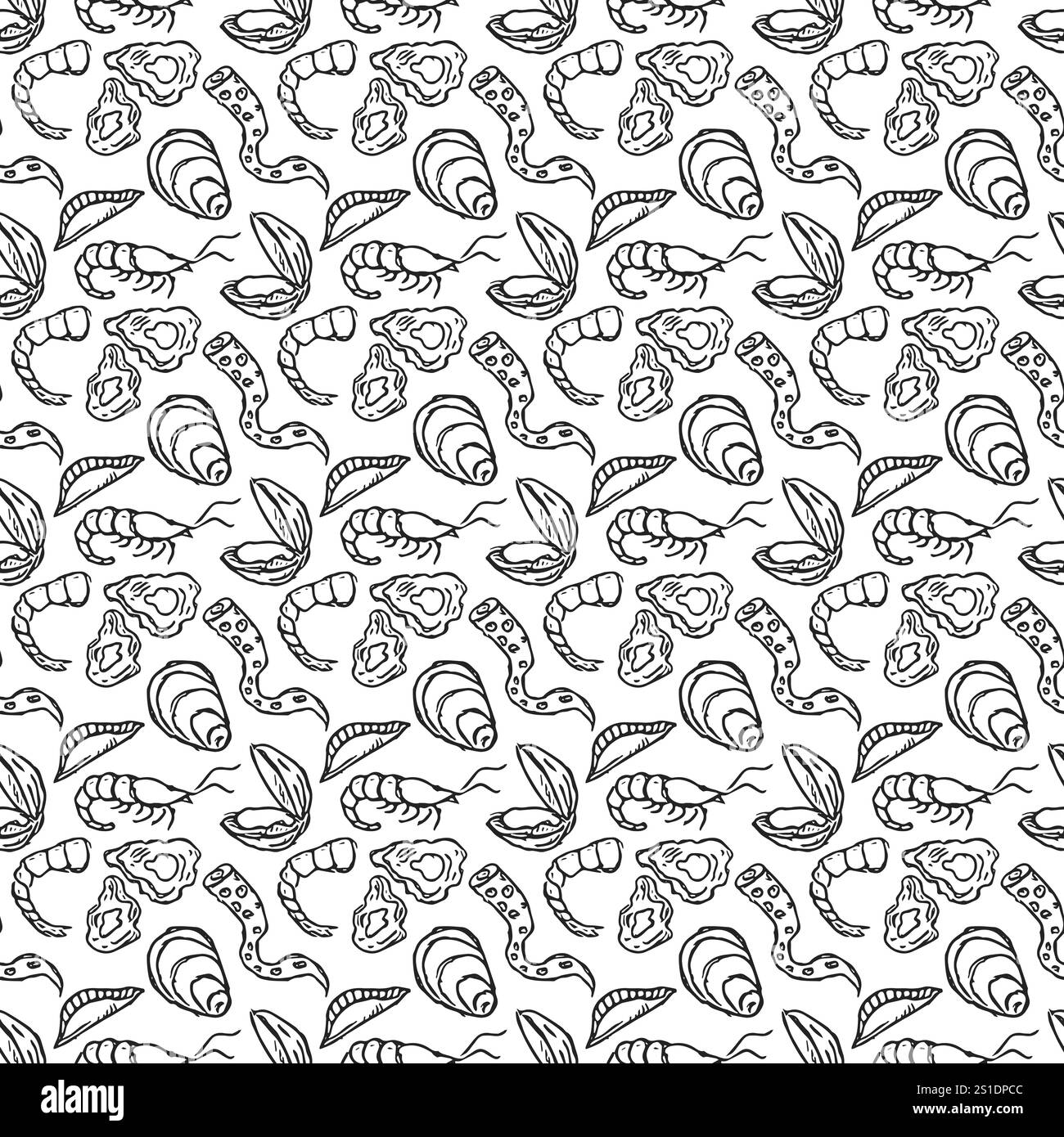 Crab pattern seamless ocean Black and White Stock Photos & Images - Alamy