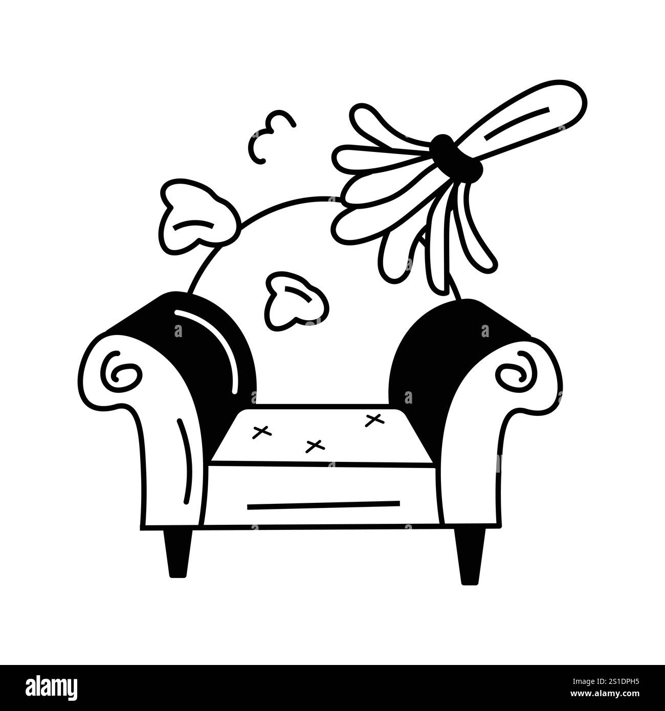 Cleaning sofa with a cloth Stock Vector Images - Alamy